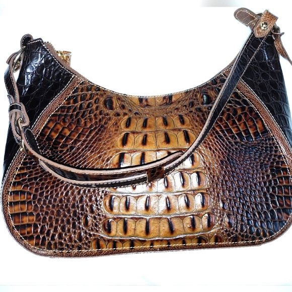 Brahmin | Bags | Brahmin Toasted Almond Vintage Alligator Handbag ...